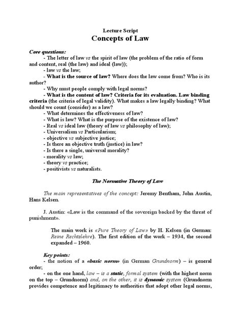 Lecture Script Pdf Jurisprudence Political Science