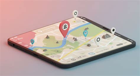 A 3d Rendered Digital Map Displayed On A Smartphone Screen The Map
