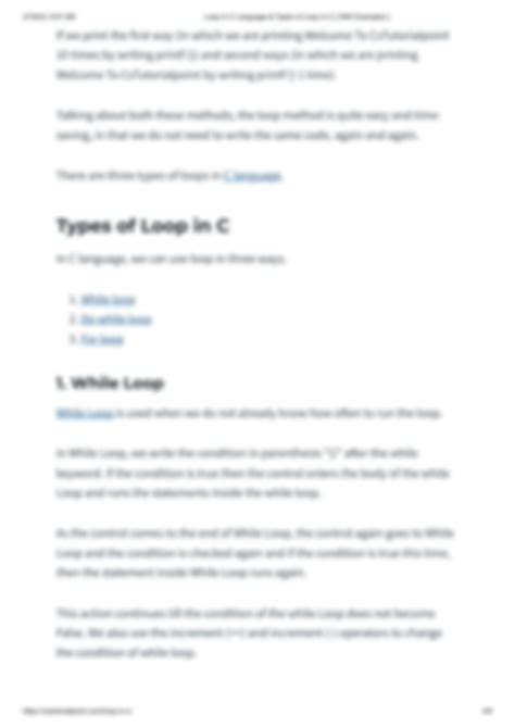 SOLUTION Loop In C Language Types Of Loop In C With Examples Studypool