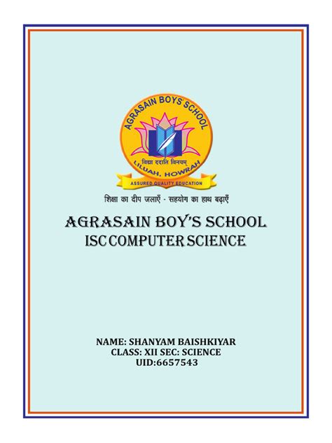 Isc Practical Project Document Pdf Constructor Object Oriented Programming Programming