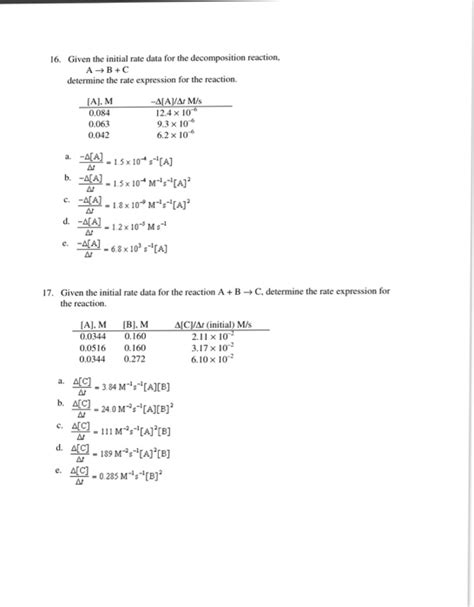 solved given the initial rate data for the decomposition