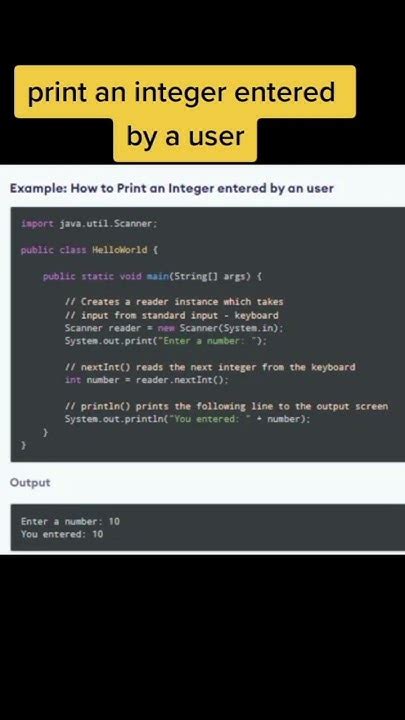 Display An Integer Inputted By The User Shorts Youtube