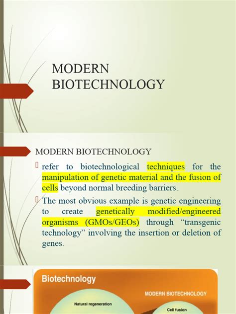 Modern Biotechnology Pdf Biotechnology Genetic Engineering