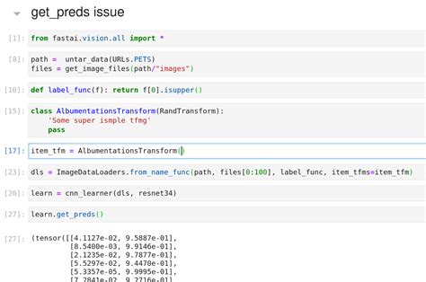 learn get preds not working with item tfms · issue 3236 · fastai fastai · github