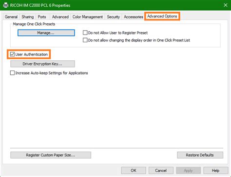 Configuring Ricoh Sop Configuring Ricoh Driver