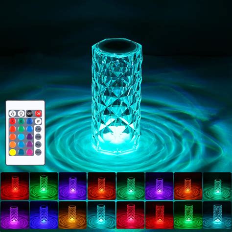 Sobeau Lampada Da Tavolo Cristallolampada Touch Rgb 16 Colori And 4