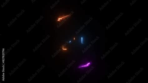 10 Second Countdown Timer Animation With Neon Number Text Glowing From 10 To 1 With Interesting