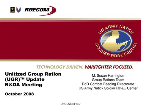 Ppt Unitized Group Ration Ugr ™ Update Randda Meeting October 2008