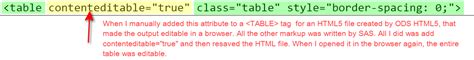 Solved Editable Table With Ods Html5 Sas Support Communities