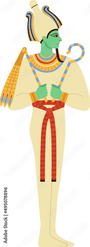 Osiris Ancient Egyptian God Cartoon Illustration Stock Vector Adobe Stock