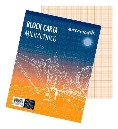 Block Milimétrico Tamaño Carta Marca Estrella 50 Hojas