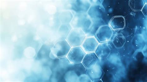 Abstract Molecular Structure Background With Blue Tones And Hexagonal Patterns Science Concept
