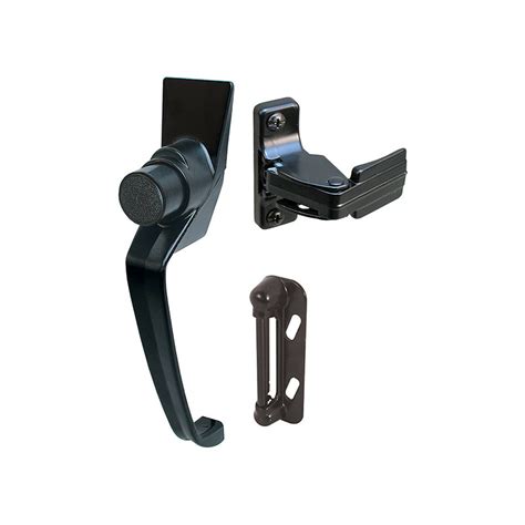Wrs Push Button Storm Door Latch Assembly Black — Window Hardware Direct