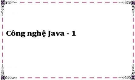 C Ng Ngh Java