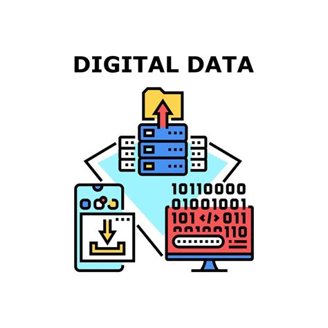 Digital Data Vector Concept Color Illustration 9755842 Vector Art At