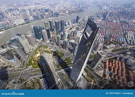 Birdview Of Shanghai City From Top Of Shanghai Tower Editorial Stock