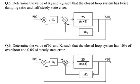 Solved Q Determine The Value Of Kc And Kd Such That The Chegg