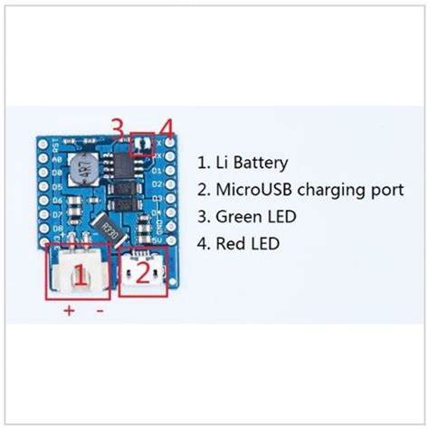 Lithium Battery Charger Shield Wemos D1 Mini Grelly Uk