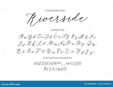 Riverside Handwritten Script Font Vector Illustration 102575038