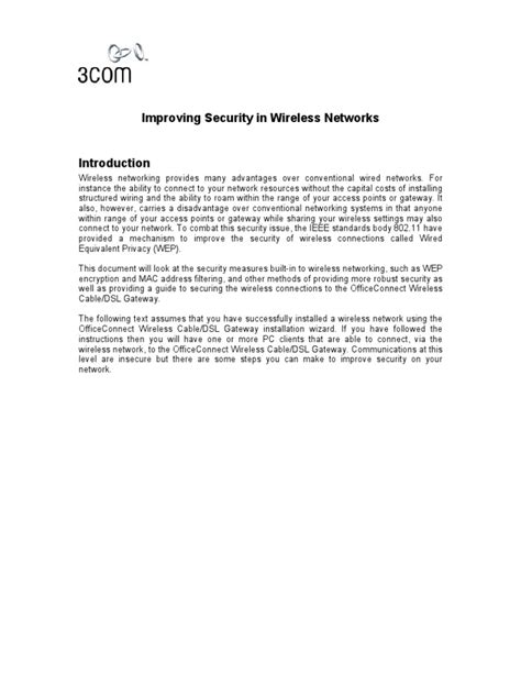improving your wireless security pdf wireless lan computer network