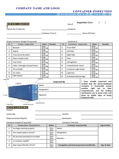 container inspections pdf truck transport