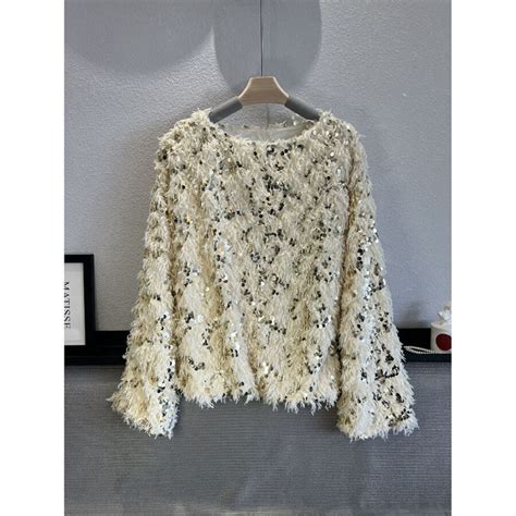 Feather Sequin Top A Line Pleated Skirt Suit Vanci Co