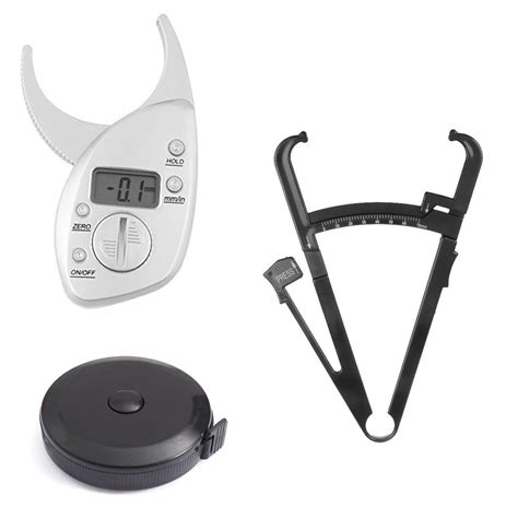 Bravezi Digital Body Fat Caliper Silver Body Fat Analyzer Black Body Fat Dual Side Push