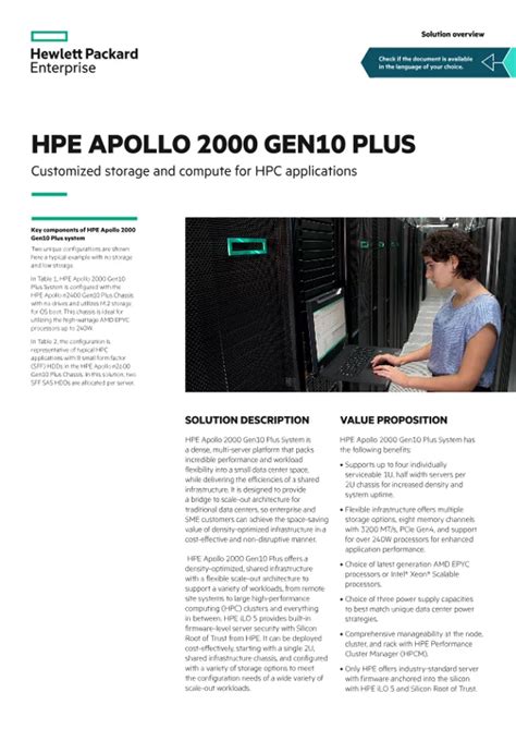 Hpe Apollo 2000 Gen10 Plus Solution Overview