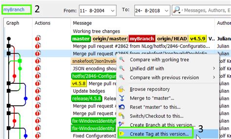 Git Switch To A Tag In Tortoisegit And Go Back To Initial State