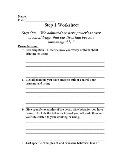 Group Step 1 Worksheet Pdf Drugs Applied Psychology Worksheets Library