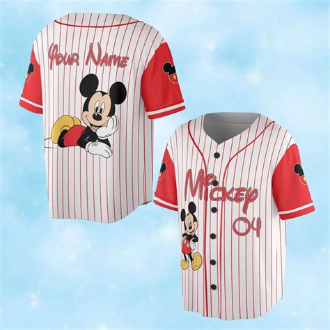 Personalized Mickey Mouse Baseball Jersey Mickey Mouse Jersey Shirt
