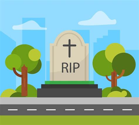 Premium Vector Cemetery Sign Death Rip Symbol