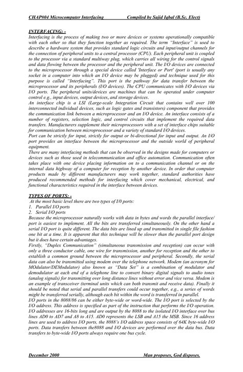 Lecture Notes On Microprocessor And Microcomputer PDF