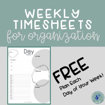Printable Weekly Time Sheets Free By Jackie Partridge Art TPT