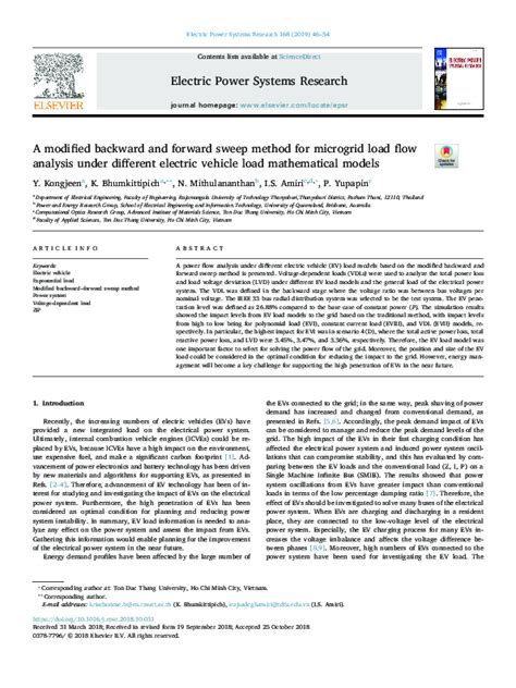 Pdf A Modified Backward And Forward Sweep Method For Microgrid Load