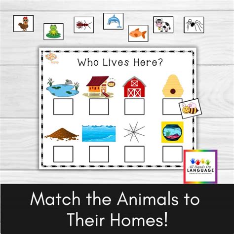 Who Lives Here Association Matching Activity Speech Therapy And Autism