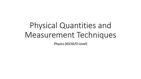 Igcse Physicsmeasurement Pptx
