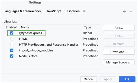 Configure Javascript Libraries Intellij Idea Documentation