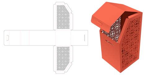 스텐실 포장 상자 다이 컷 템플릿 및 3d 모형 선물 직사각형 상품 Png 일러스트 및 벡터 에 대한 무료 다운로드