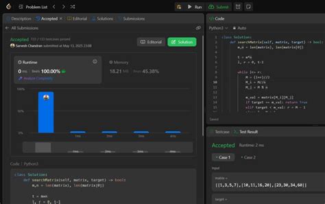 Solved Leetcode 74 Search A 2d Matrix With Binary Search Sarvesh