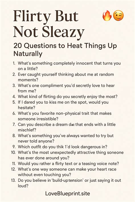 Flirty But Not Sleazy 🔥 20 Playful Questions To Spark Romantic Tension In 2025 Fun