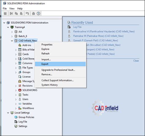 Solidworks Pdm Backup Cad Infield Solidworks Pdm Backup