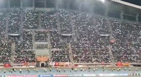 Навивачки спектакл ѕвездено небо на „Арената“ видео Sportsport Mk