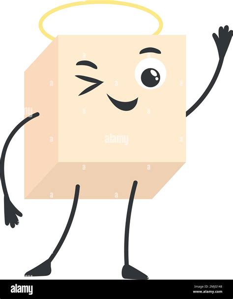 Good Sugar Cube Character Candy Angel Mascot Isolated On White Background Stock Vector Image