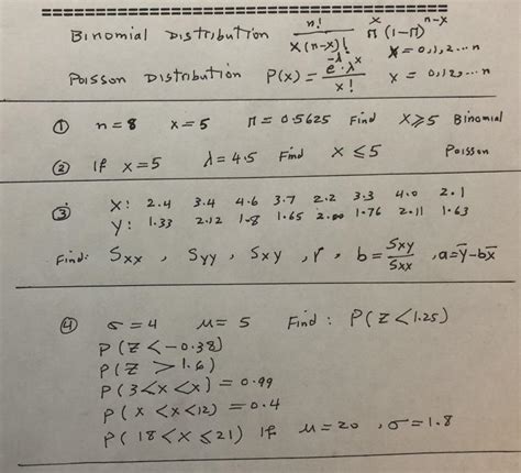 Solved 1 N 8x 5π 0 5625 Find X⩾5 Binomial 2 If X 5λ 4 5
