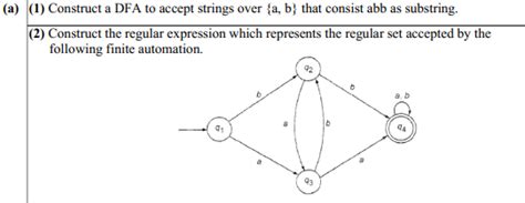 Solved A 1 Construct A DFA To Accept Strings Over A B Chegg Com