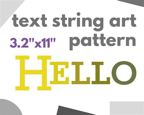 Hello DIY String Art Pattern With Instructions Etsy