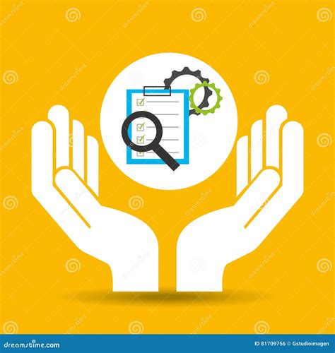 Hand Optimization Technology Check List Gear Stock Vector