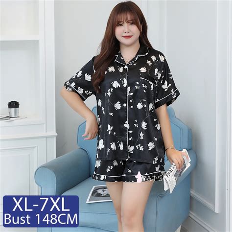 여름 여성 실크 잠옷 가정 의류 대형 새틴 잠옷 세트 반바지 잠옷 Dropshipping 잠옷 Pijama 5xl 6xl 7xl