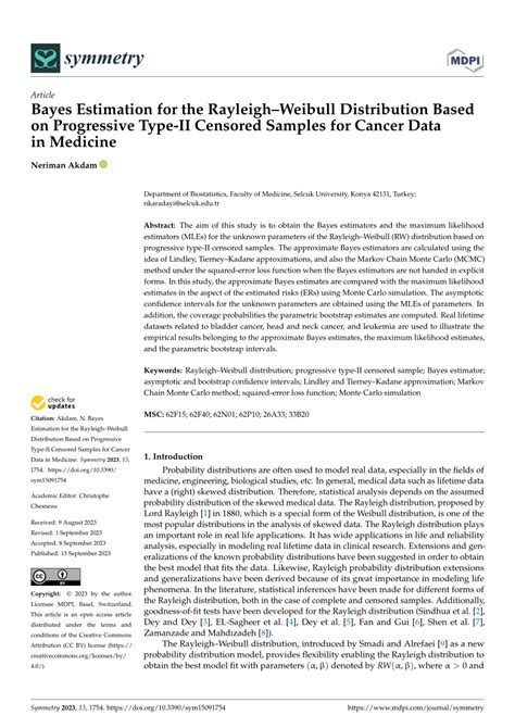 Pdf Bayes Estimation For The Rayleighweibull Distribution Based On